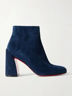 Embroidered Suede Ankle Boots