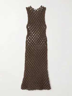 Alaïa Macramé Cotton-blend Midi Dress