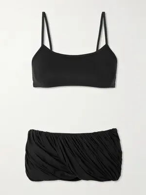 Alaïa Twisted Ruched Bikini - Black