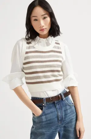 Brunello Cucinelli Knit Top With Monili