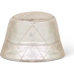 Brunello Cucinelli Lamé Nappa Bucket Hat - Silver
