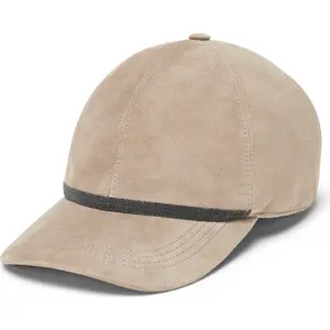 Brunello Cucinelli Baseball Cap With Monili - Beige