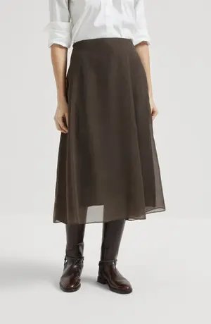 Brunello Cucinelli Circle Skirt - Cocoa