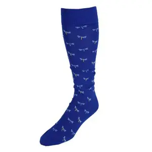 Trafalgar Renewal Dragonfly Pima Cotton Dress Socks - Clematis Blue