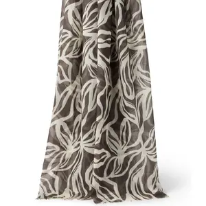 Brunello Cucinelli Flower Print Scarf - Cocoa