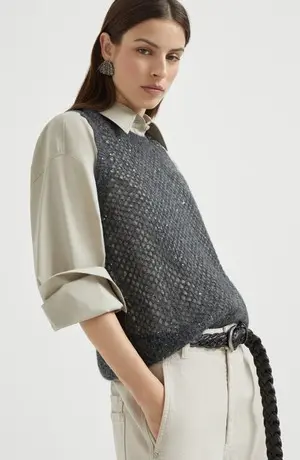 Brunello Cucinelli Net Knit Top