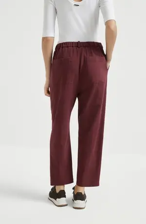 Brunello Cucinelli Cropped French Terry Trousers - Amaranth