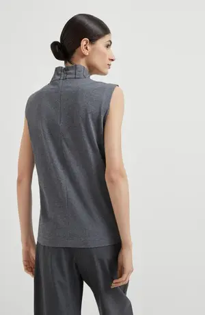 Brunello Cucinelli Embroidered Sleeveless Top - Lead
