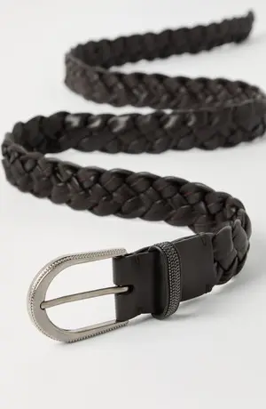 Brunello Cucinelli Nappa Leather Braided Belt