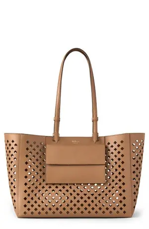 Mulberry Perforated Leather Tote - Toffee