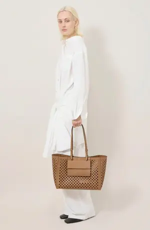 Mulberry Perforated Leather Tote - Toffee
