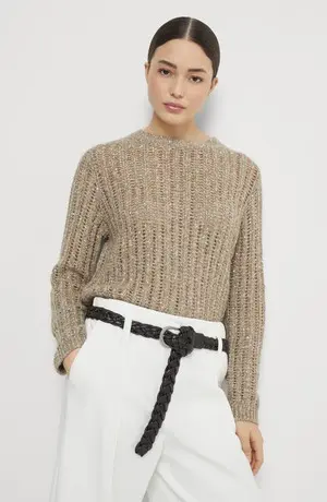 Brunello Cucinelli Rib Knit Sweater - Camel
