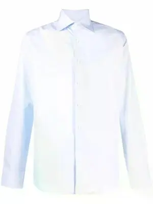 Canali Button-up Cotton Shirt - Blue