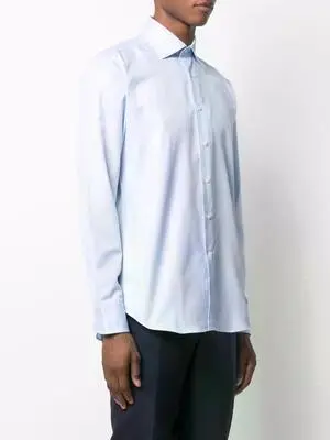 Canali Button-up Cotton Shirt - Blue