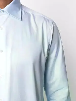 Canali Button-up Cotton Shirt - Blue