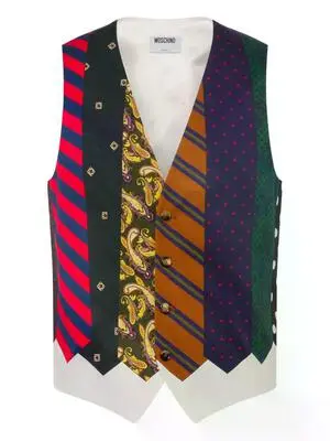 Moschino Patchwork Waistcoat - Blue