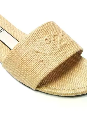 N°21 Logo-embossed Raffia Sandals - Neutrals