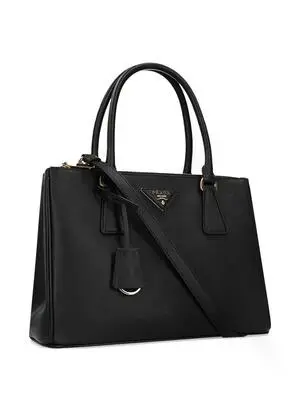 Prada Top-handle Logo-plaque Tote Bag - Black