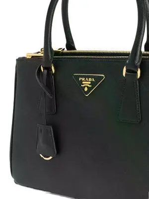 Prada Top-handle Logo-plaque Tote Bag - Black