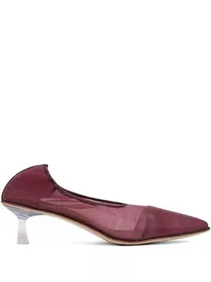 Studio Amelia 50mm Kitten-heel Mesh Pumps - Red