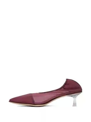 Studio Amelia 50mm Kitten-heel Mesh Pumps - Red