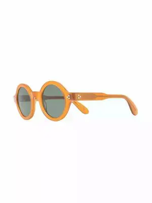 LESCA Round Frame Sunglasses - Brown