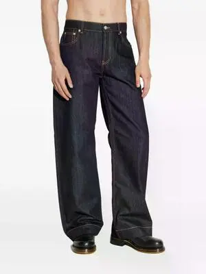 Alexander McQueen Wide Leg Jeans - Blue