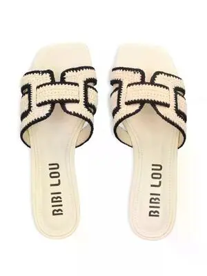 BIBI LOU Leather Flat Sandals - Neutrals