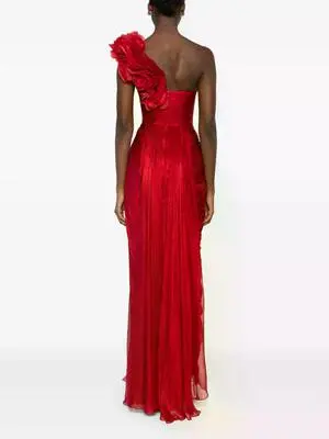IRIS SERBAN Haziel Rose-embellished Silk Dress