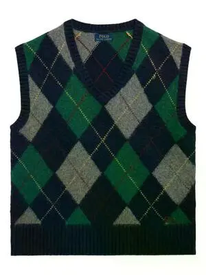 Polo Ralph Lauren Argyle-patterned Sleeveless Vest - Blue