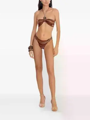 AMIR SLAMA Striped Halterneck Bikini Set