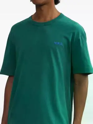 A.p.c. Logo Embroidered Cotton T-shirt - Green
