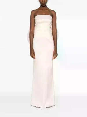 SILK LOVE & LACE Off-shoulder Puff-sleeve Gown