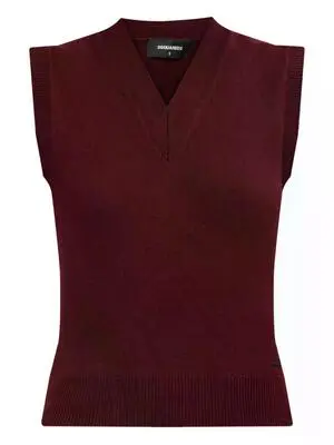 Dsquared2 V-neck Sleeveless Wool Top