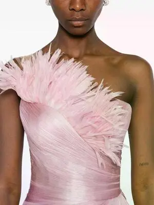 IRIS SERBAN Elemiah Feather-trim Gown