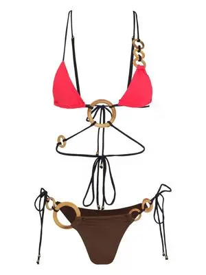 AMIR SLAMA Ring-embellished Bikini Set - Pink