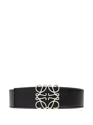 Loewe Anagram Buckle Leather Belt - Black