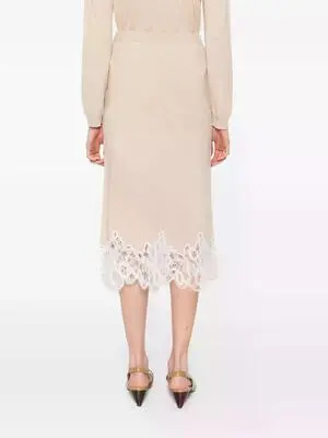 Fabiana Filippi Pencil Skirt With Lace Trim