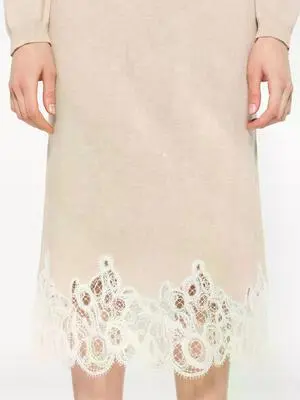 Fabiana Filippi Pencil Skirt With Lace Trim