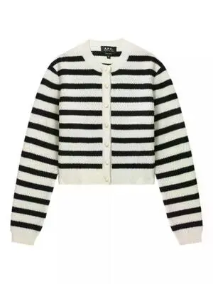 A.p.c. Manon Striped Cardigan - Blue