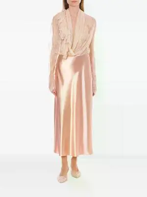 Alberta Ferretti Satin Midi Skirt