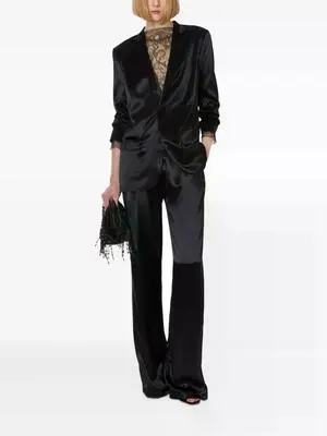 Alberta Ferretti Satin Blazer - Black