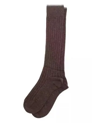 Brunello Cucinelli Ribbed Knee-high Socks - Brown
