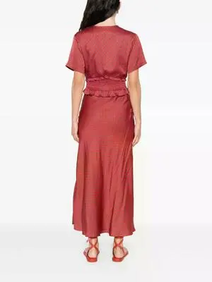 Sandro V-neck Printed Maxi Dress