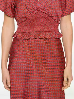 Sandro V-neck Printed Maxi Dress