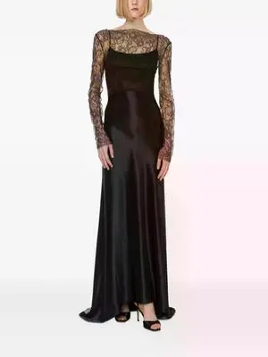 Alberta Ferretti Satin Long Dress