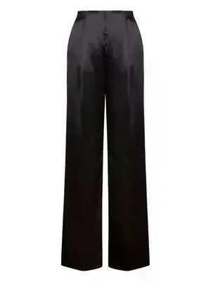 Alberta Ferretti Satin High-waisted Trousers - Black