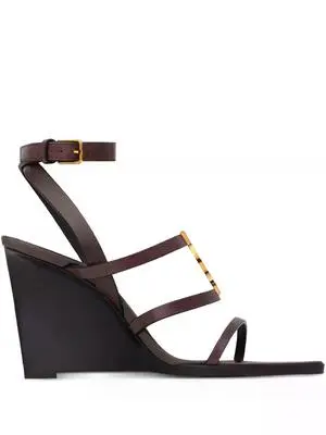 Saint Laurent 90mm Cassandre Wedge Sandals