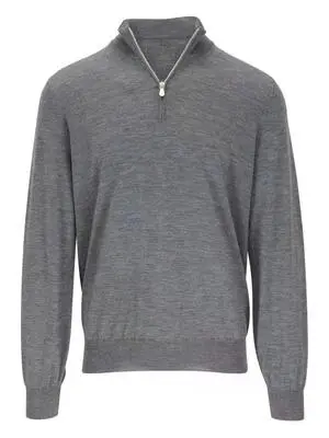 Brunello Cucinelli Zip-detail Sweater - Grey