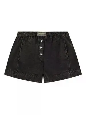 GANNI Logo-appliqué Shorts - Black